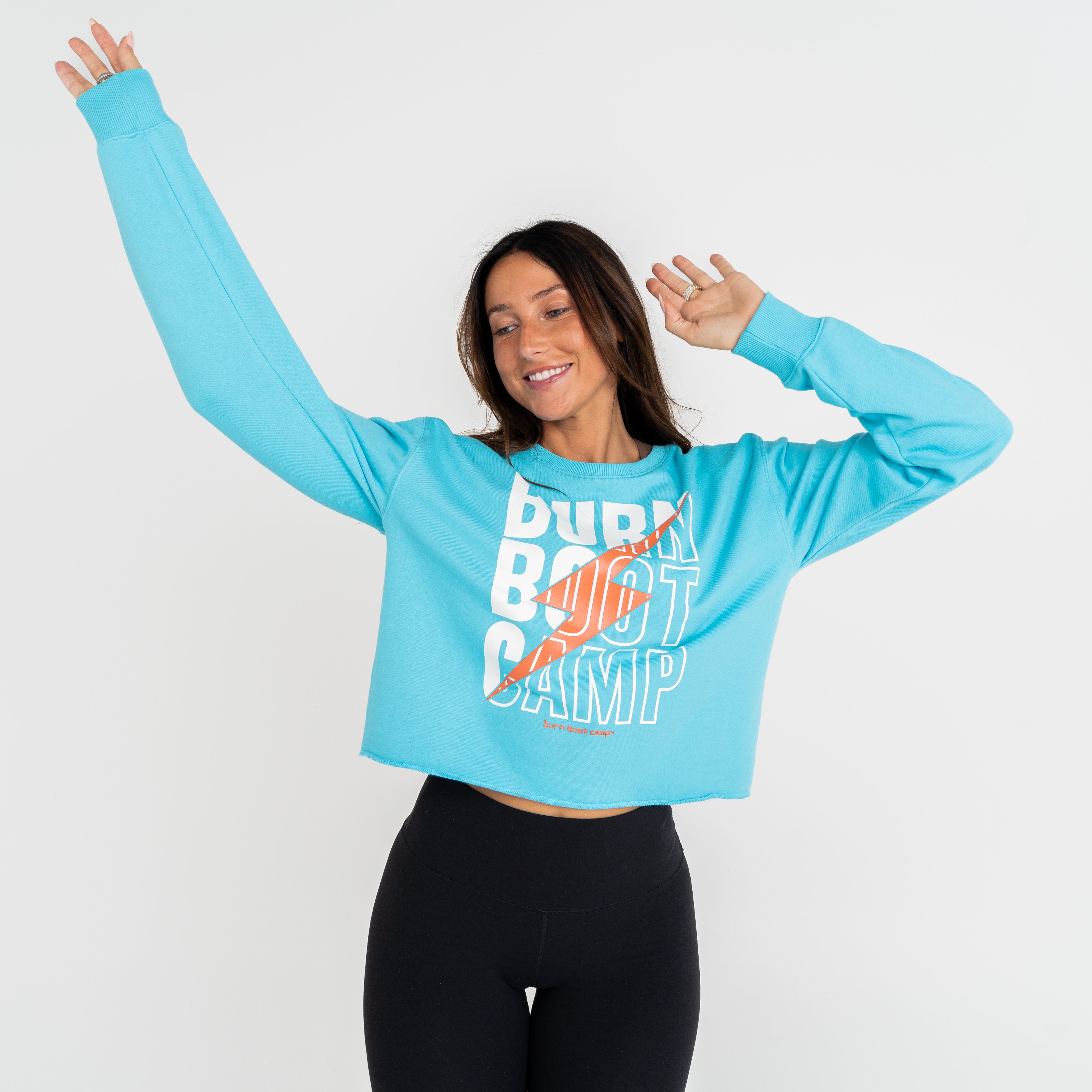 Lightning Crop Crew Sweatshirt – Burn Boot Camp