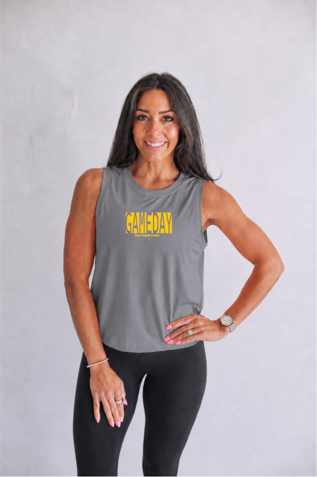 Gold Rush Mesh Motion Tank – Burn Boot Camp